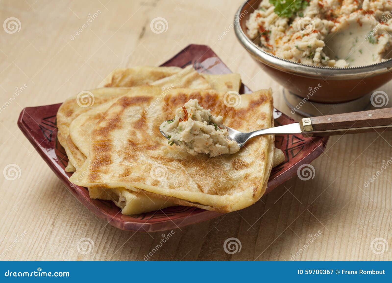 Msemen with Moroccan Bessara Stock Image - Image of fava, north: 59709367
