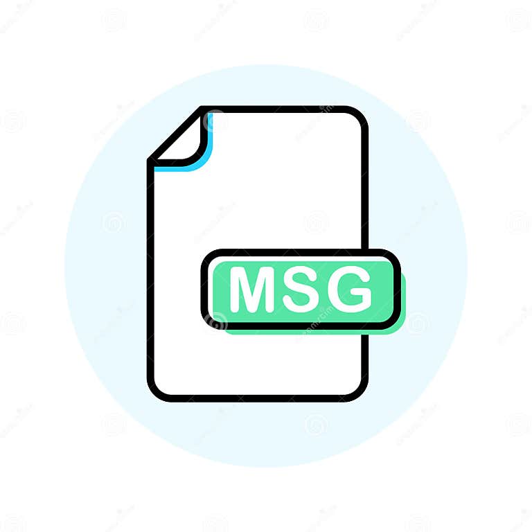 MSG File Format, Extension Color Line Icon Stock Vector - Illustration ...