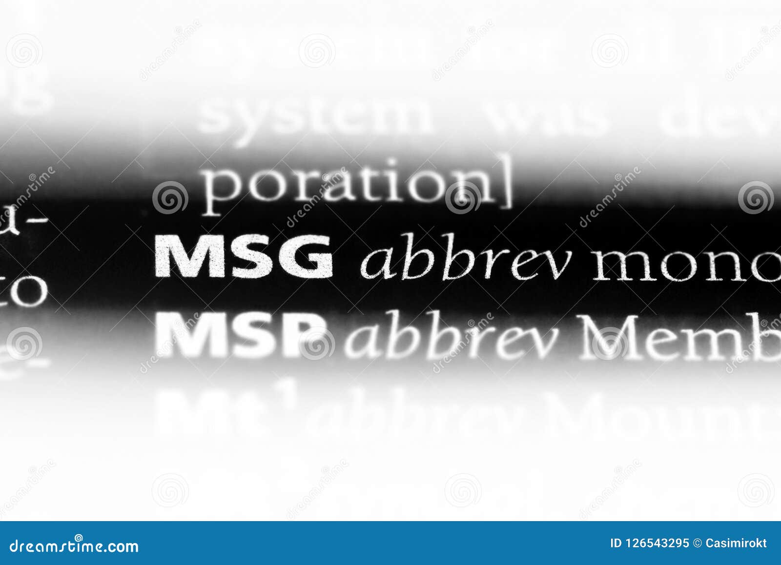 Msg stock image. Image of page, printed, text, paper - 126543295