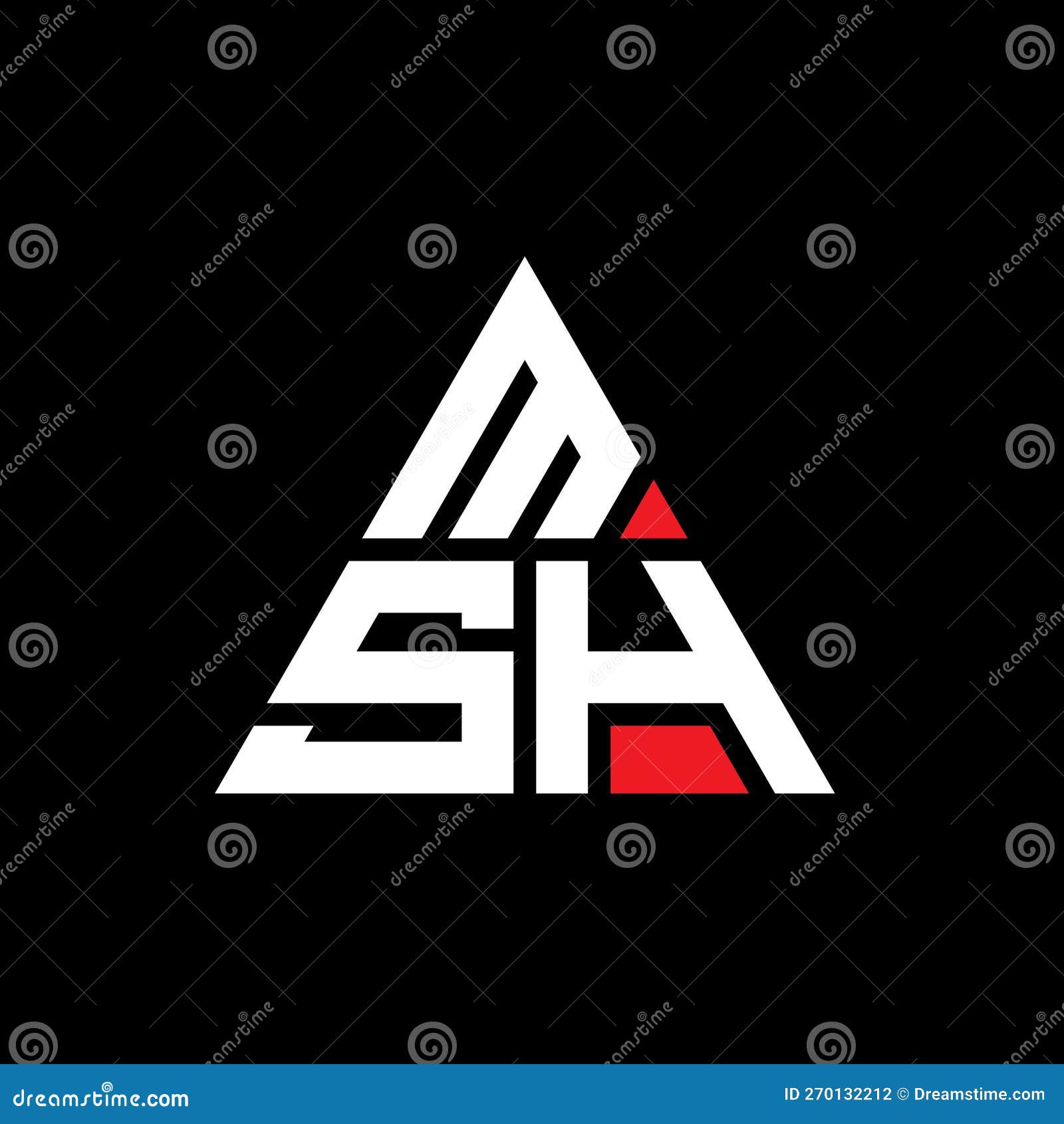 MSH Triangle Letter Logo Design With Triangle Shape. MSH Triangle Logo ...