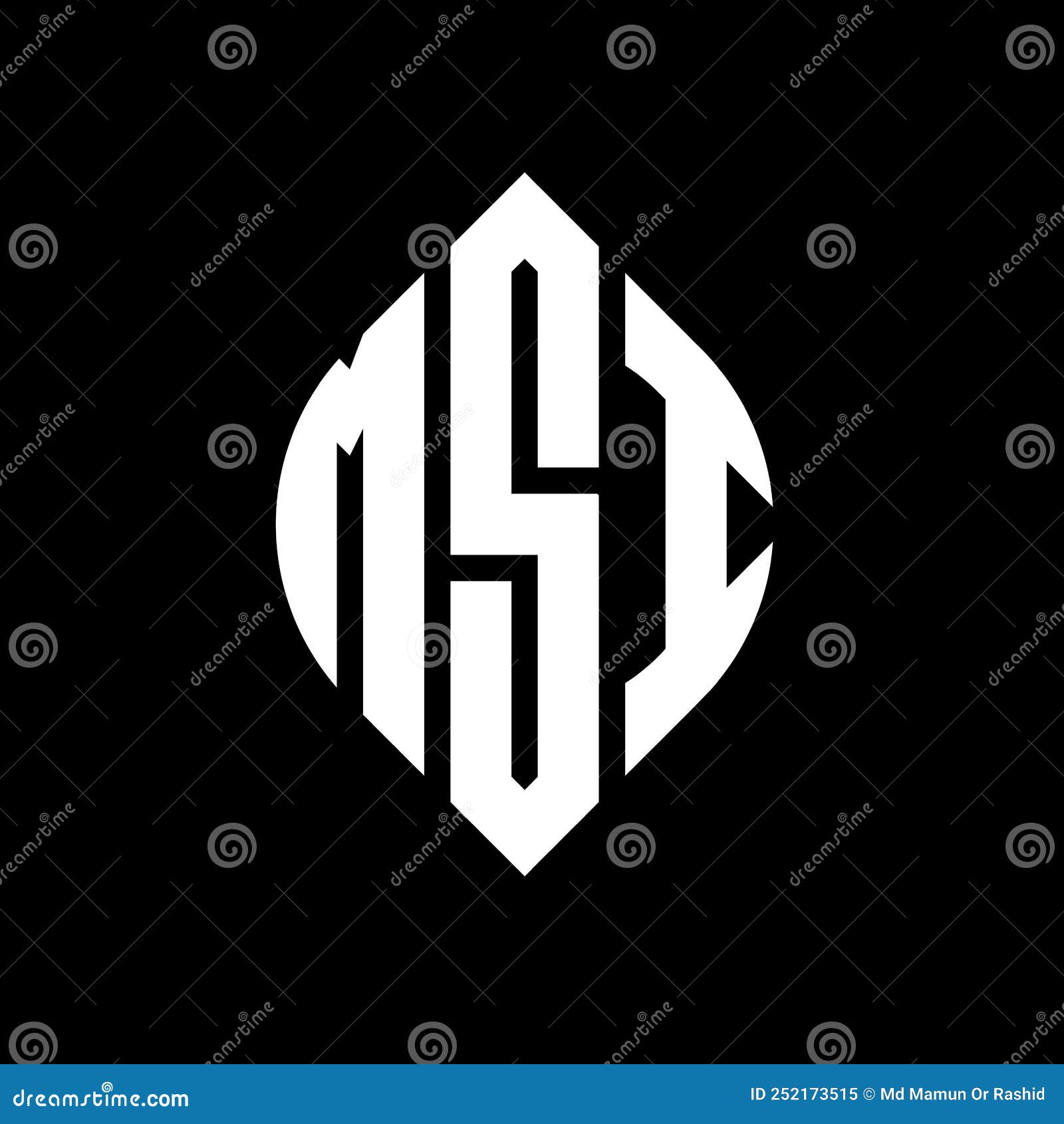 MSI Circle Letter Logo Design with Circle and Ellipse Shape. MSI ...