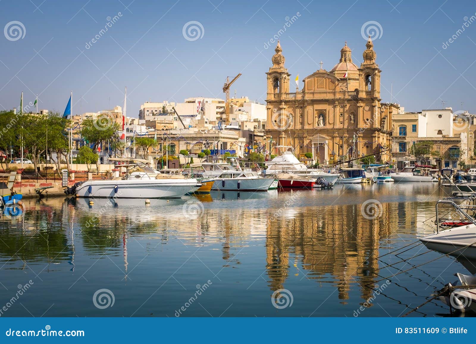 Msida Parish Church - Harbor View in Malta Editorial Stock Image ...