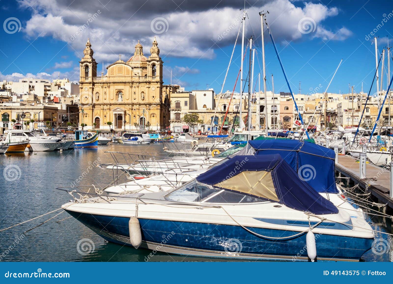 Msida Parish Church stock image. Image of ship, parish - 49143575