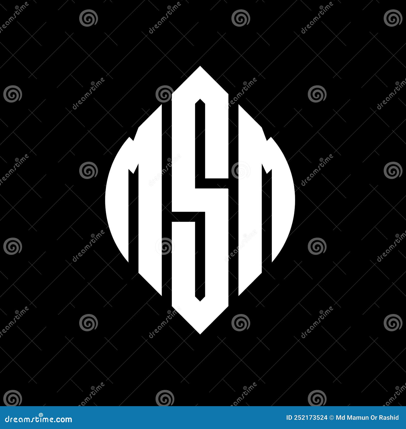 MSM Circle Letter Logo Design with Circle and Ellipse Shape. MSM ...
