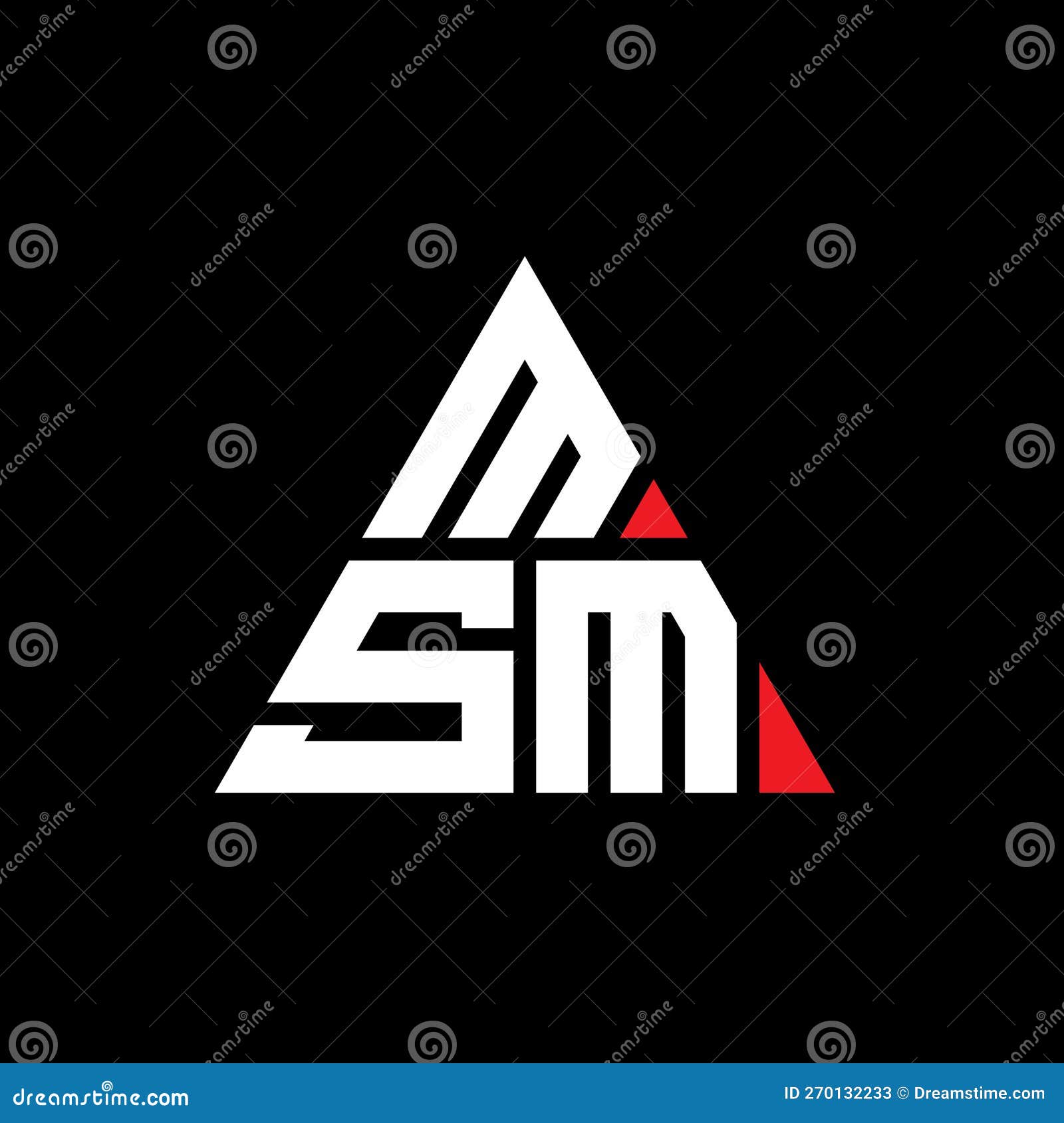 MSM Triangle Letter Logo Design with Triangle Shape. MSM Triangle Logo ...