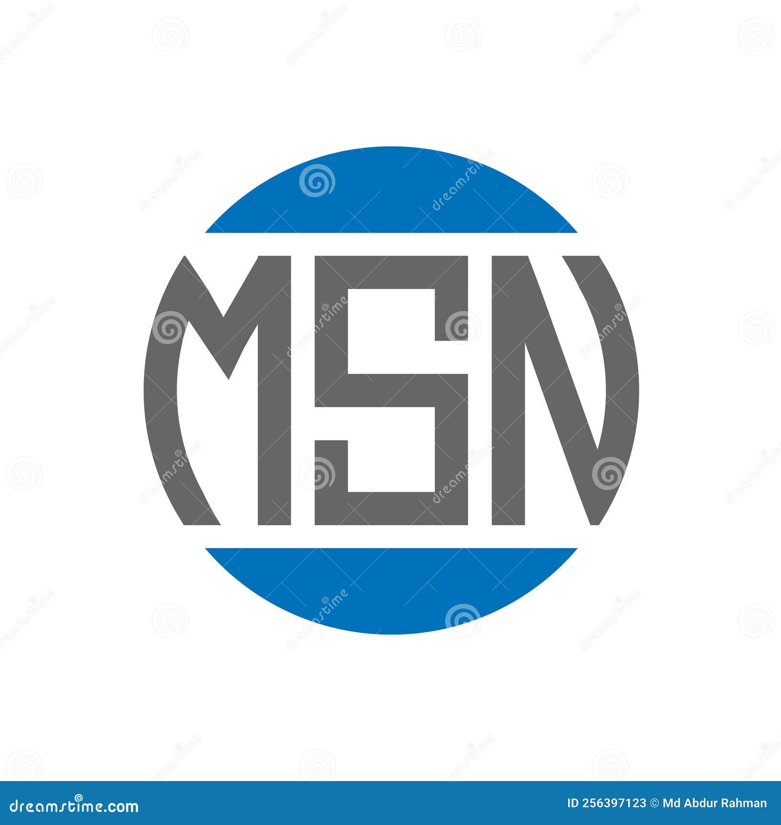 MSN Letter Logo Design on White Background. MSN Creative Initials Circle Logo Concept Stock ...