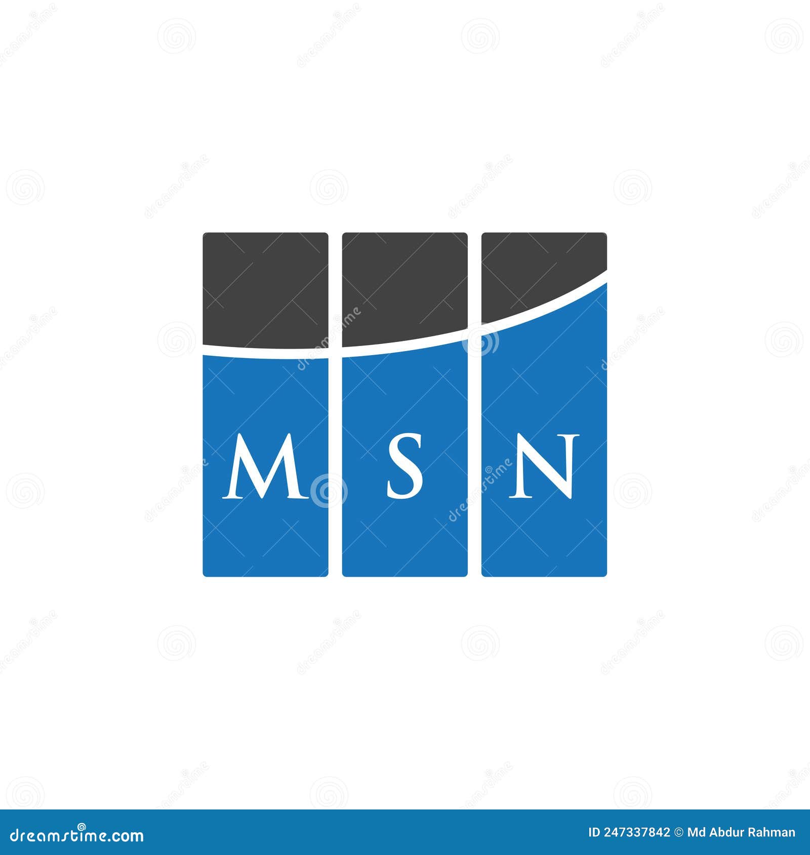 MSN Letter Logo Design on WHITE Background. MSN Creative Initials ...