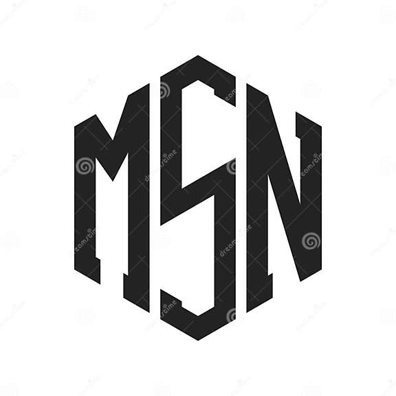 MSN Logo Design. Initial Letter MSN Monogram Logo Using Hexagon Shape ...