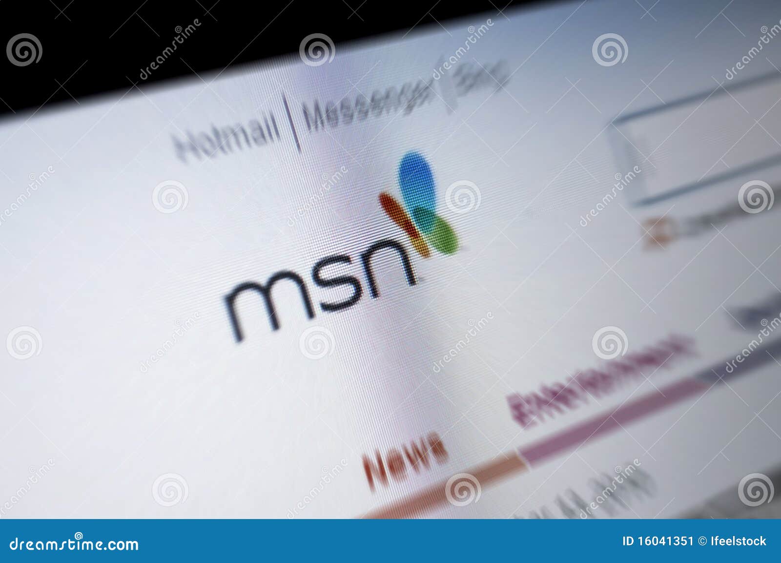 MSN Main Page Internet Screen Editorial Photo - Image of access, design ...