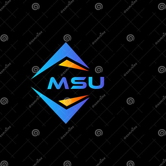 MSU Abstract Technology Logo Design on Black Background. MSU Creative ...