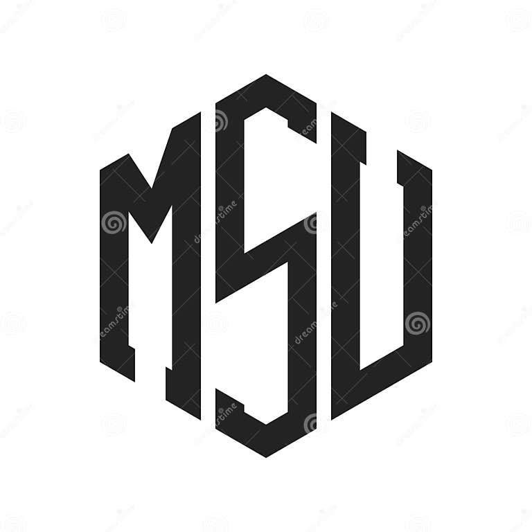 MSU Logo Design. Initial Letter MSU Monogram Logo Using Hexagon Shape ...