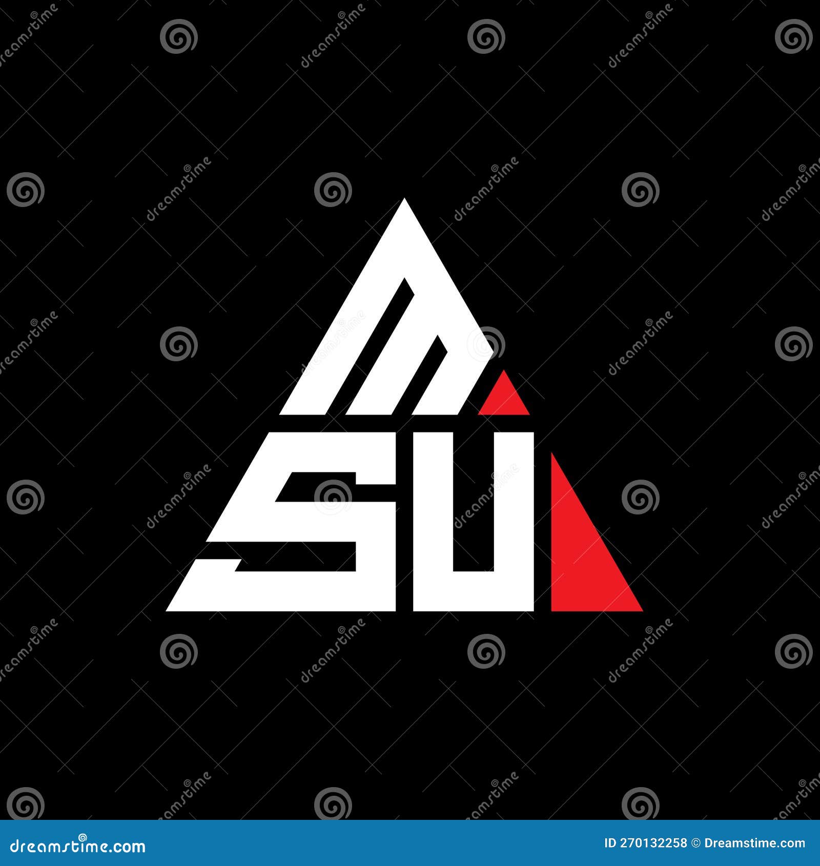 MSU Triangle Letter Logo Design with Triangle Shape. MSU Triangle Logo ...