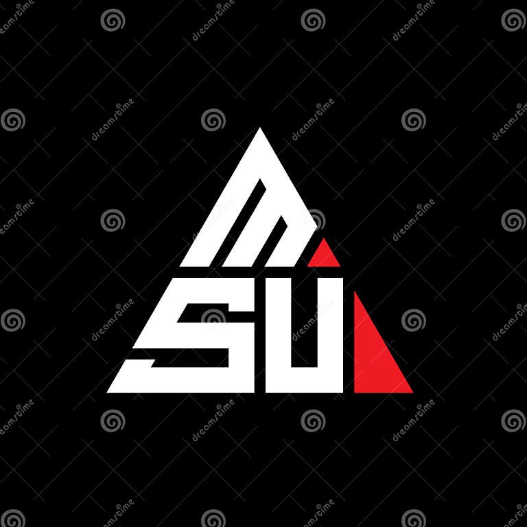 MSU Triangle Letter Logo Design with Triangle Shape. MSU Triangle Logo ...