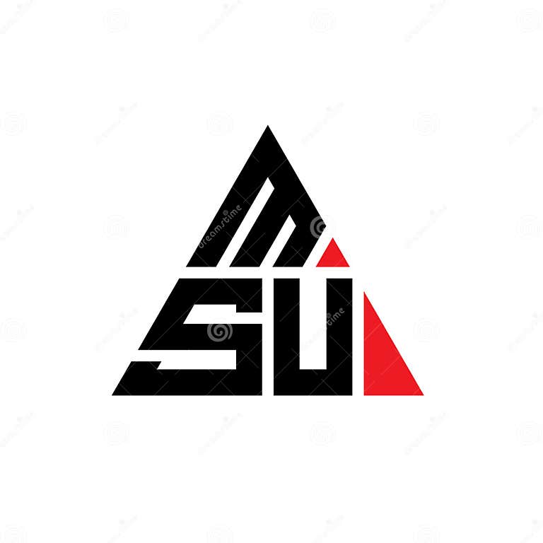MSU Triangle Letter Logo Design with Triangle Shape. MSU Triangle Logo ...