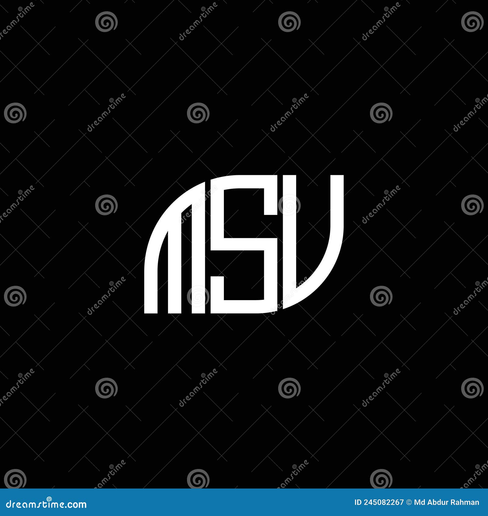 MSV Letter Logo Design on Black Background. MSV Creative Initials ...