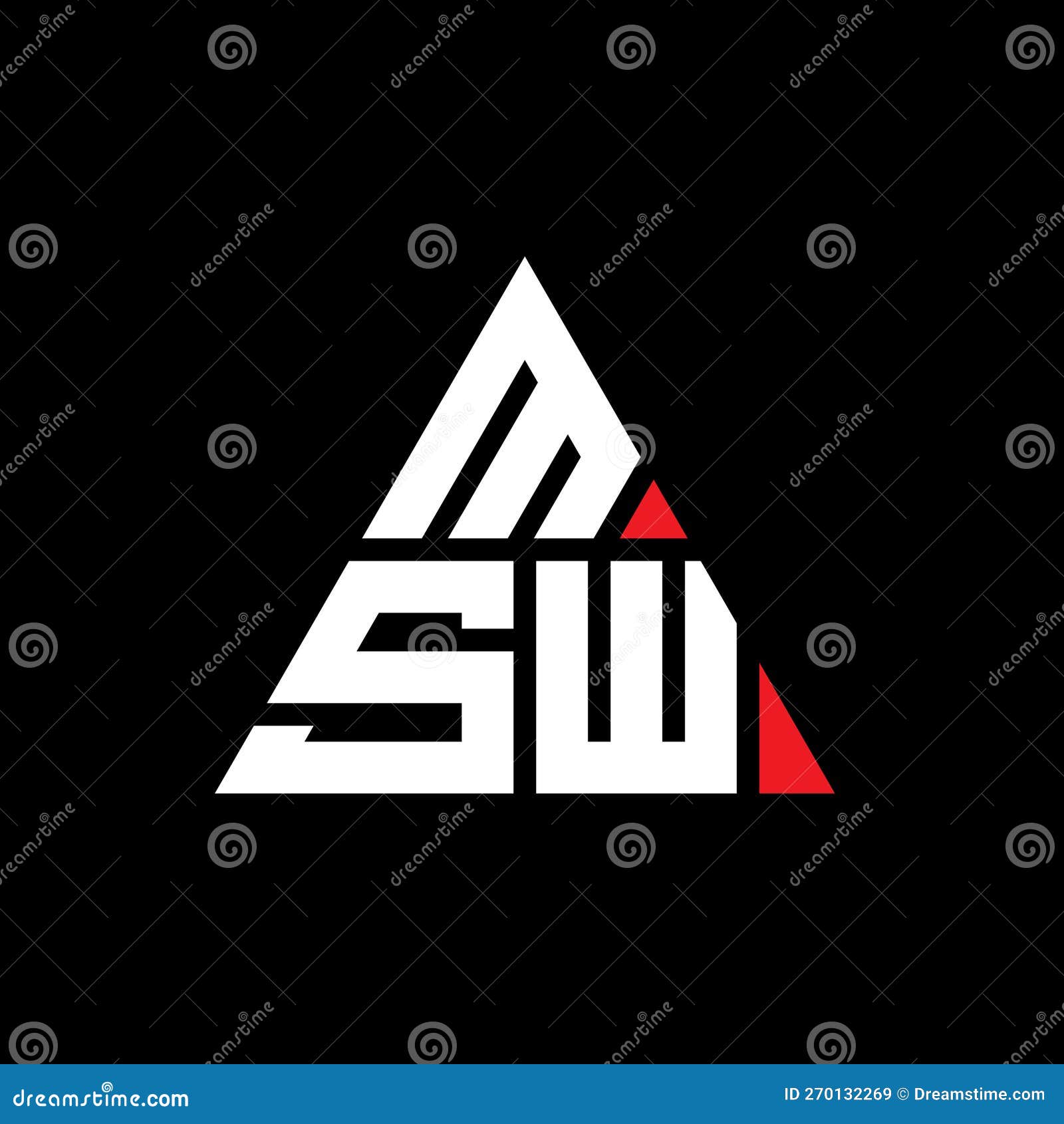 MSW Triangle Letter Logo Design with Triangle Shape. MSW Triangle Logo ...