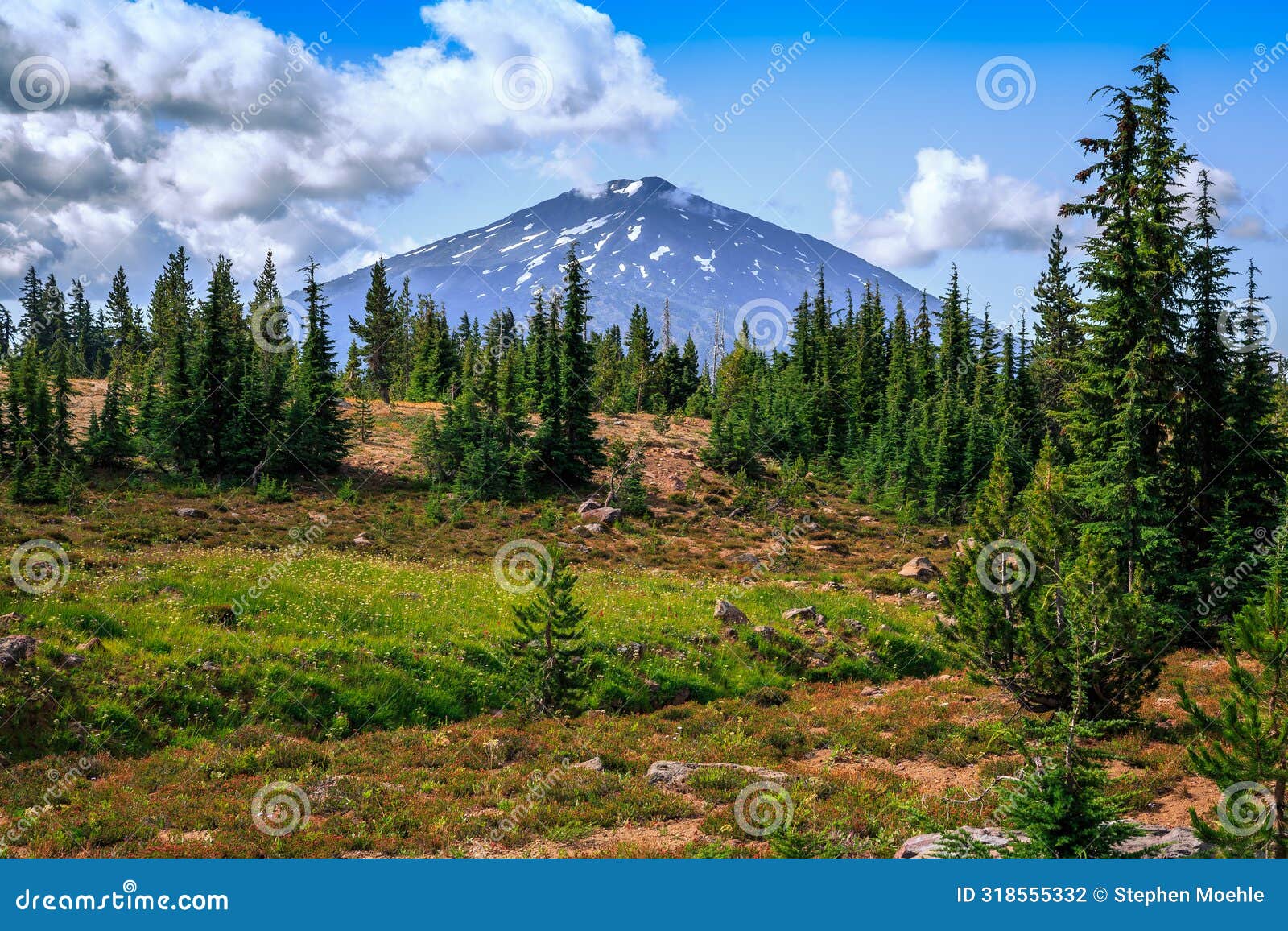 Mt Bachelor Views from Broken Top Trail, Three Sisters Wilderness, Oregon Stock Photo - Image of ...