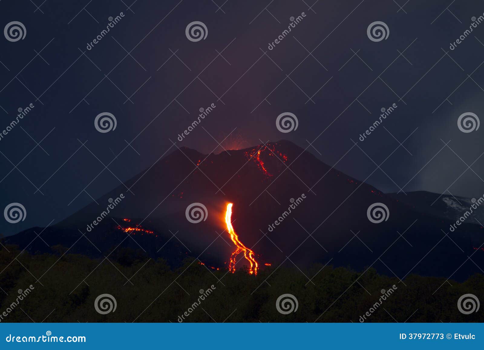 Mt. Etna, Southeast Crater Lava Flow Stock Image - Image of flow, lava ...