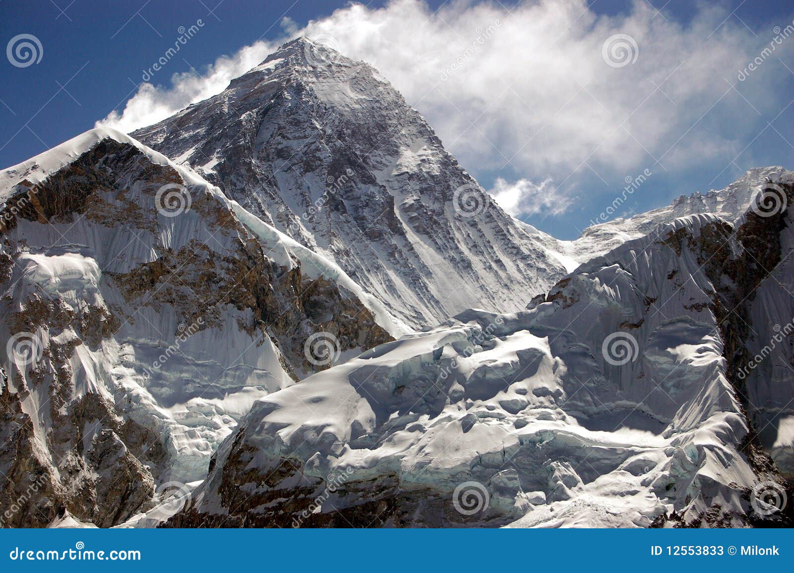 Mt. Everest peak stock image. Image of trekker, himalaya - 12553833