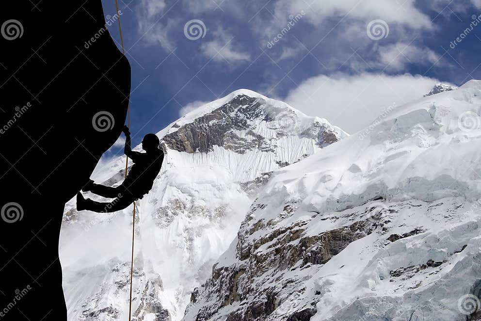 Mt Everest West Ridge stock image. Image of khumbutse - 2094877