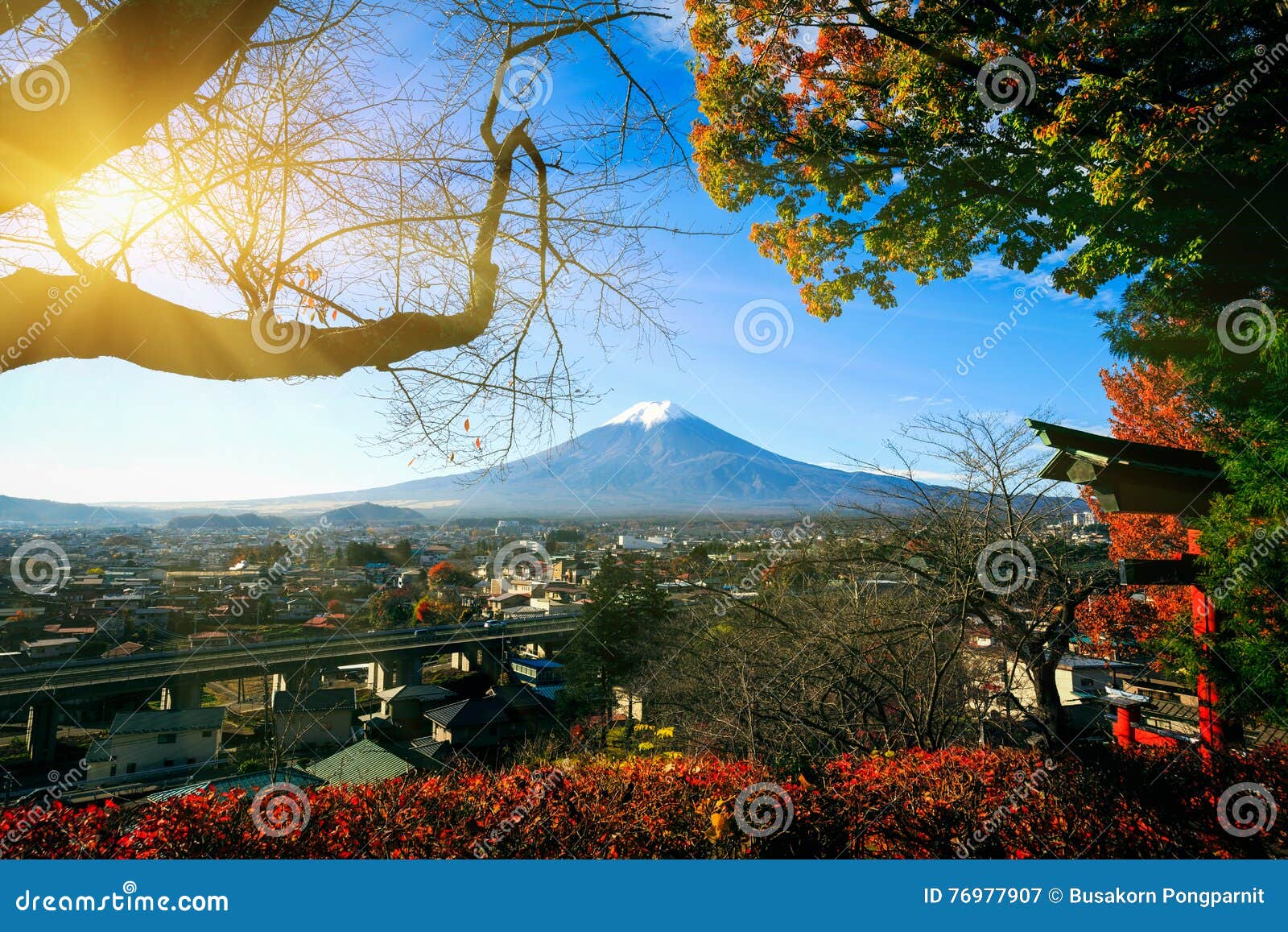 Mt.Fuji in autumn stock image. Image of arakura, reflection - 76977907