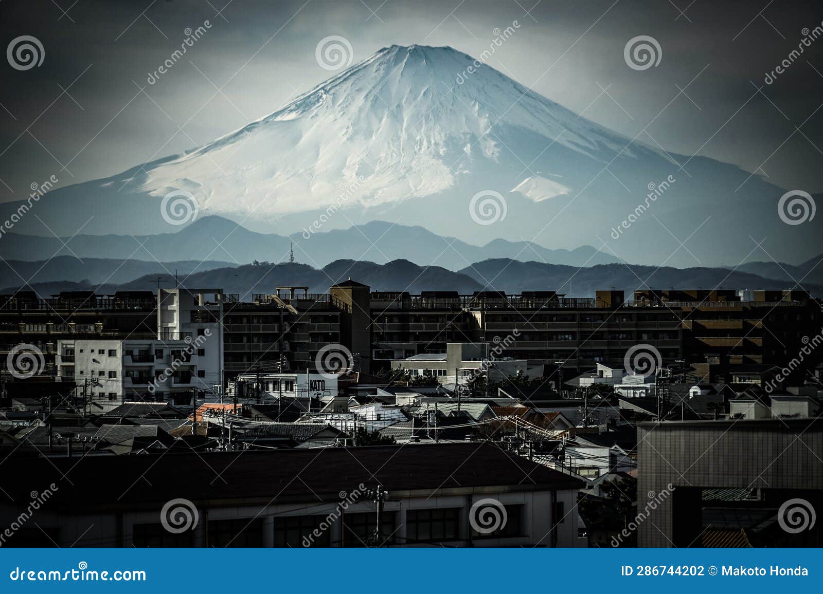 Mt. Fuji and the City of Fujisawa Stock Photo - Image of enoshima ...