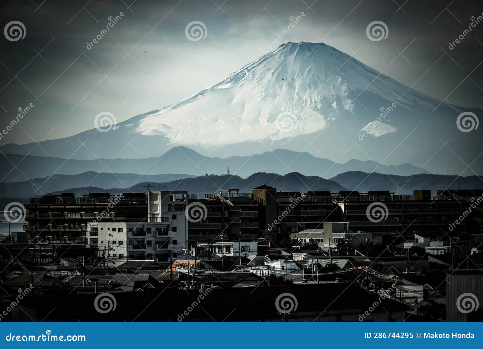 Mt. Fuji and the City of Fujisawa Editorial Image - Image of inamura ...