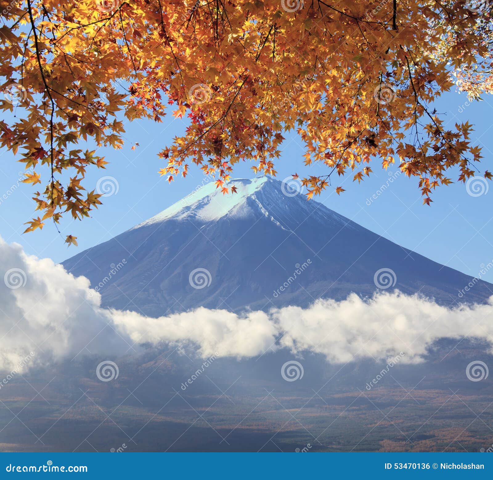 Mt. Fuji with Fall Colors in Japan Stock Photo - Image of buddhism ...