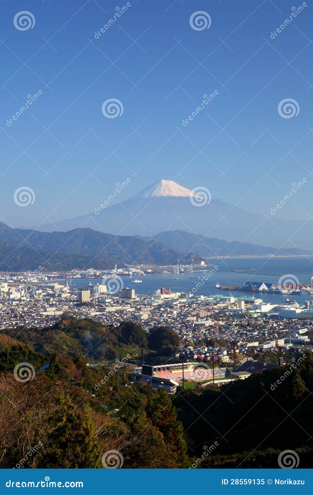 Cityscape Of Shimizu Bay With Top Of Mount Fuji View From Nihondaira At ...