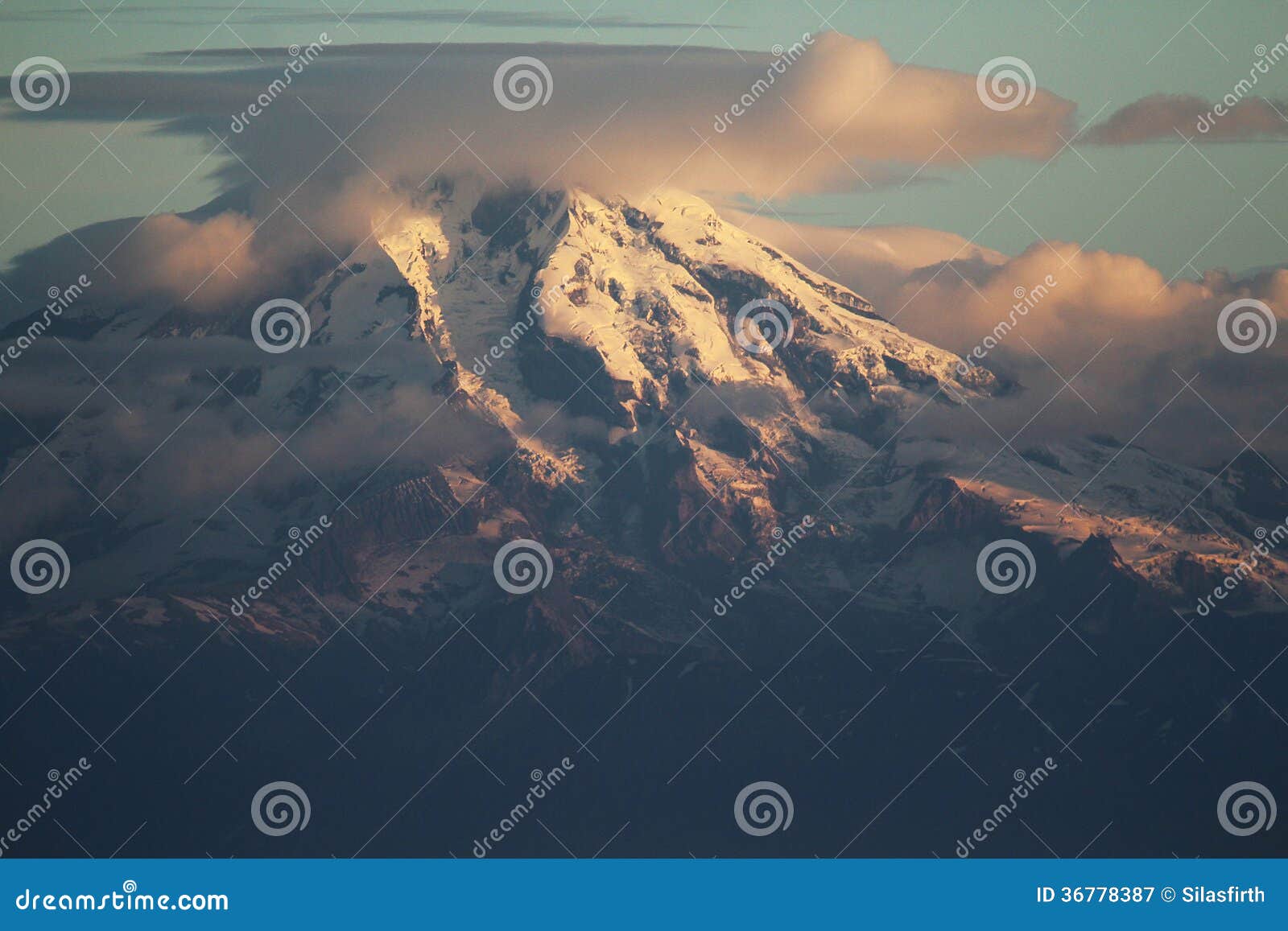 Mt. Iliamna Summer Sunrise stock image. Image of mount - 36778387