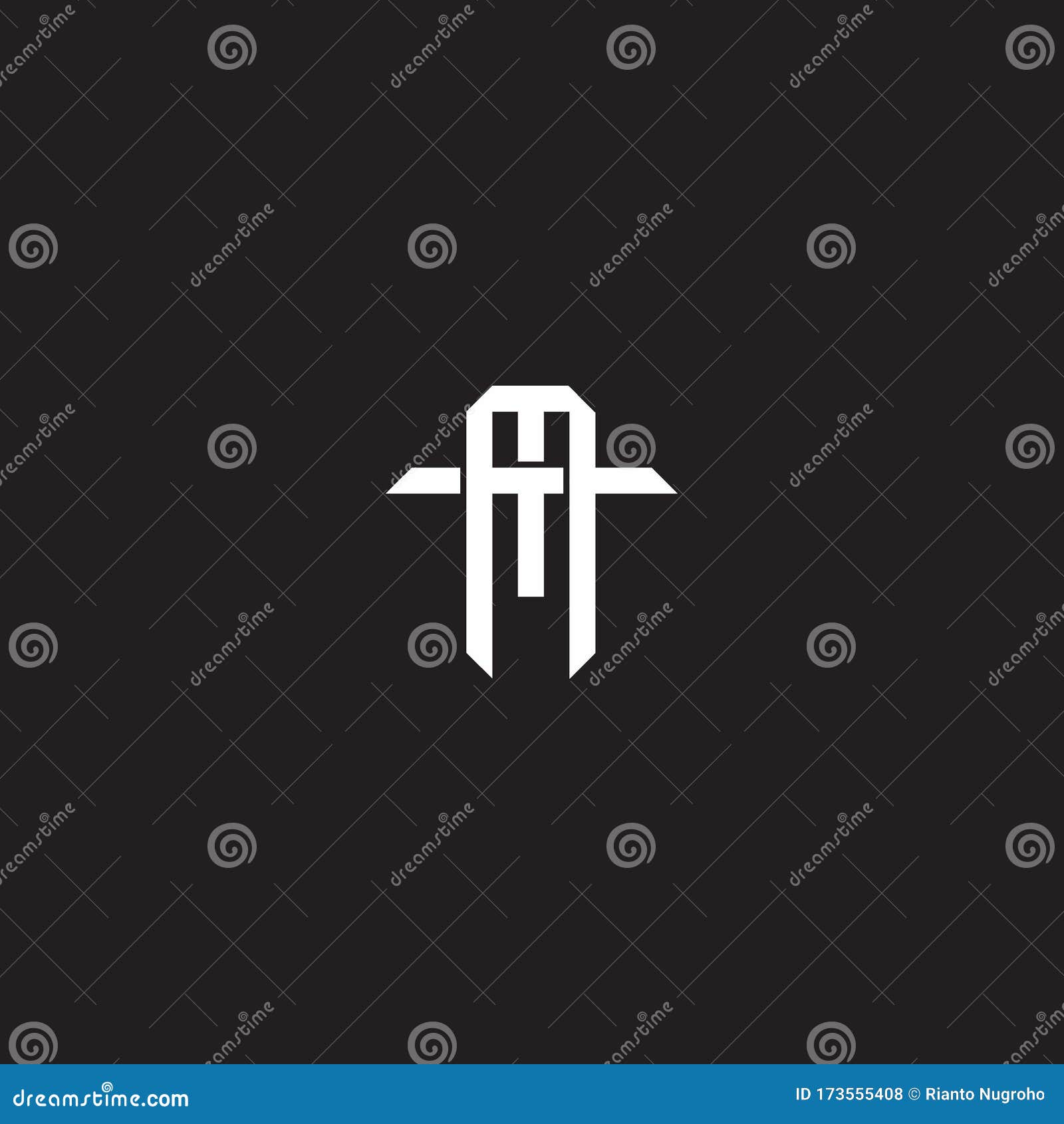 MT Initial Letter Overlapping Interlock Logo Monogram Line Art Style ...