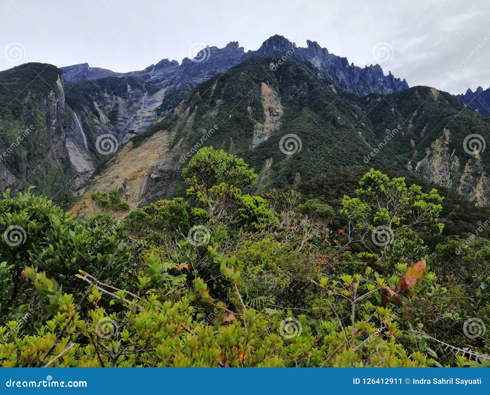 Mt Kinabalu from Maragang Hill Stock Image - Image of mountain, hill ...
