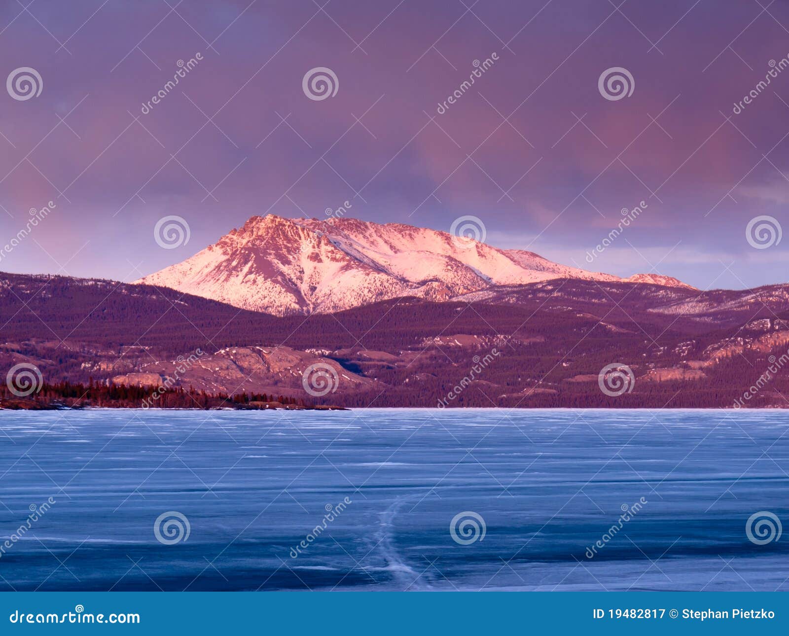 Mt. Laurier and Lake Laberge, Yukon T., Canada Stock Image - Image of ...