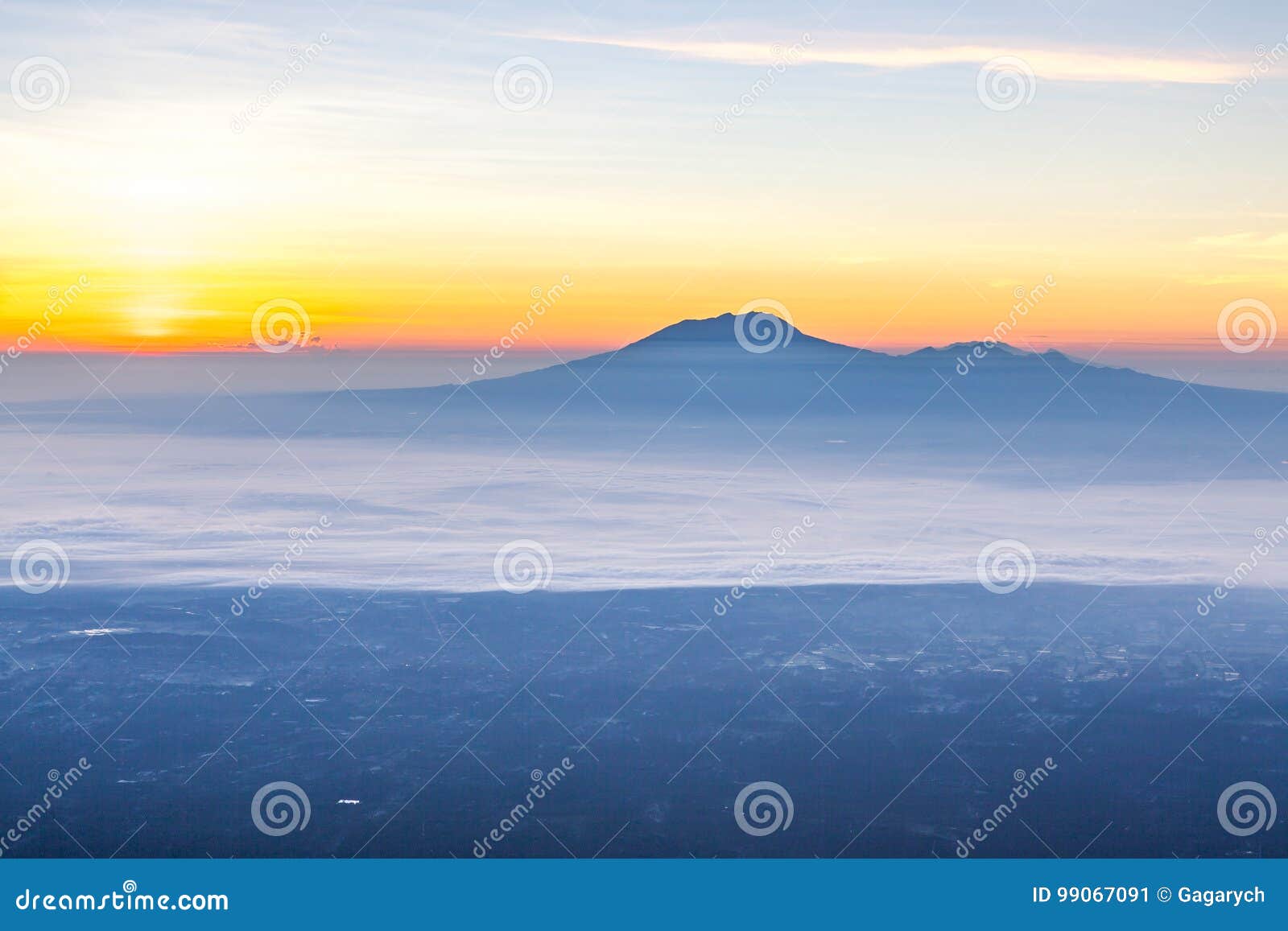 Mt. Lawu at sunrise stock image. Image of natural, outdoors - 99067091