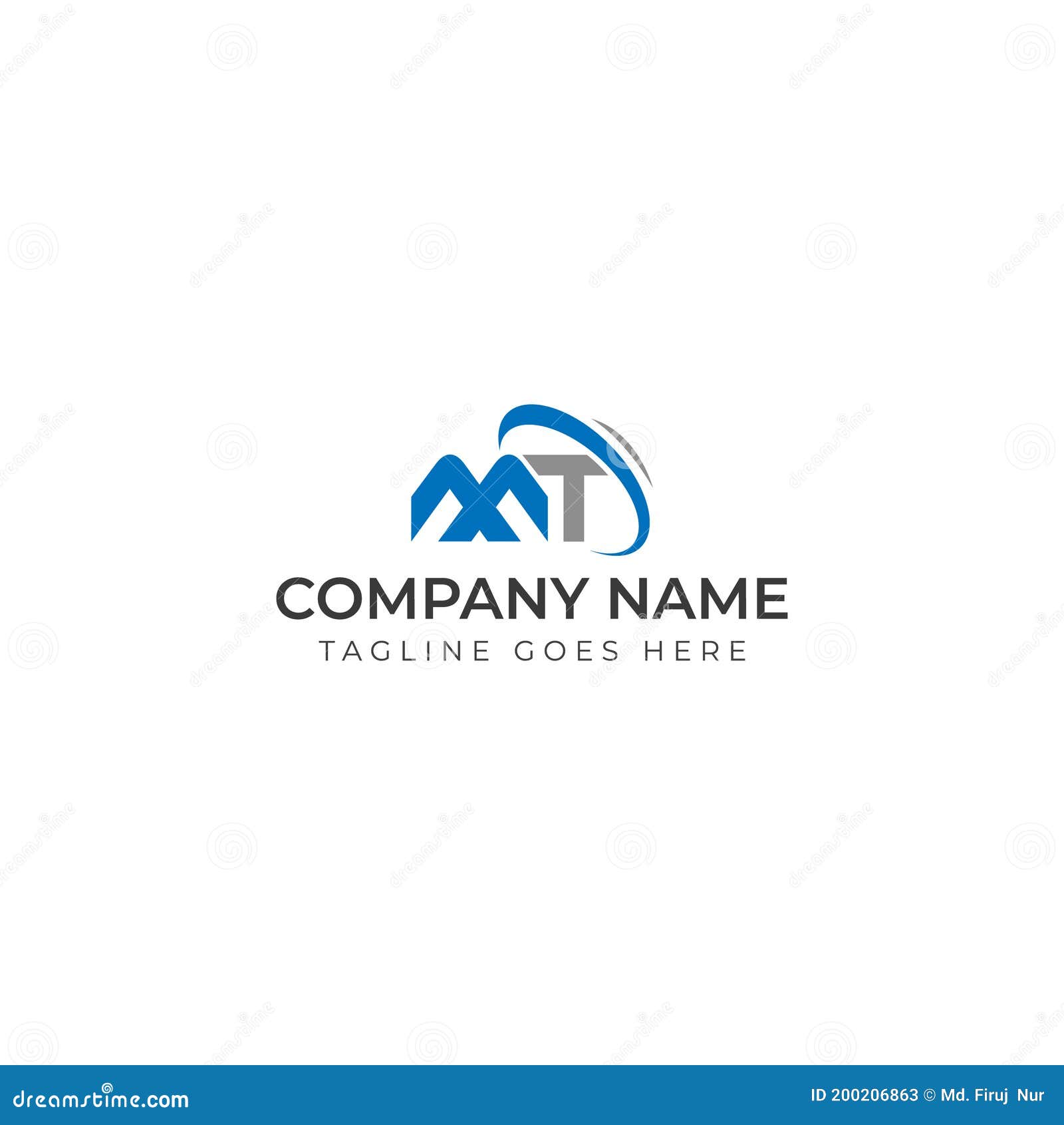 MT Letters initials logo stock vector. Illustration of icon - 200206863