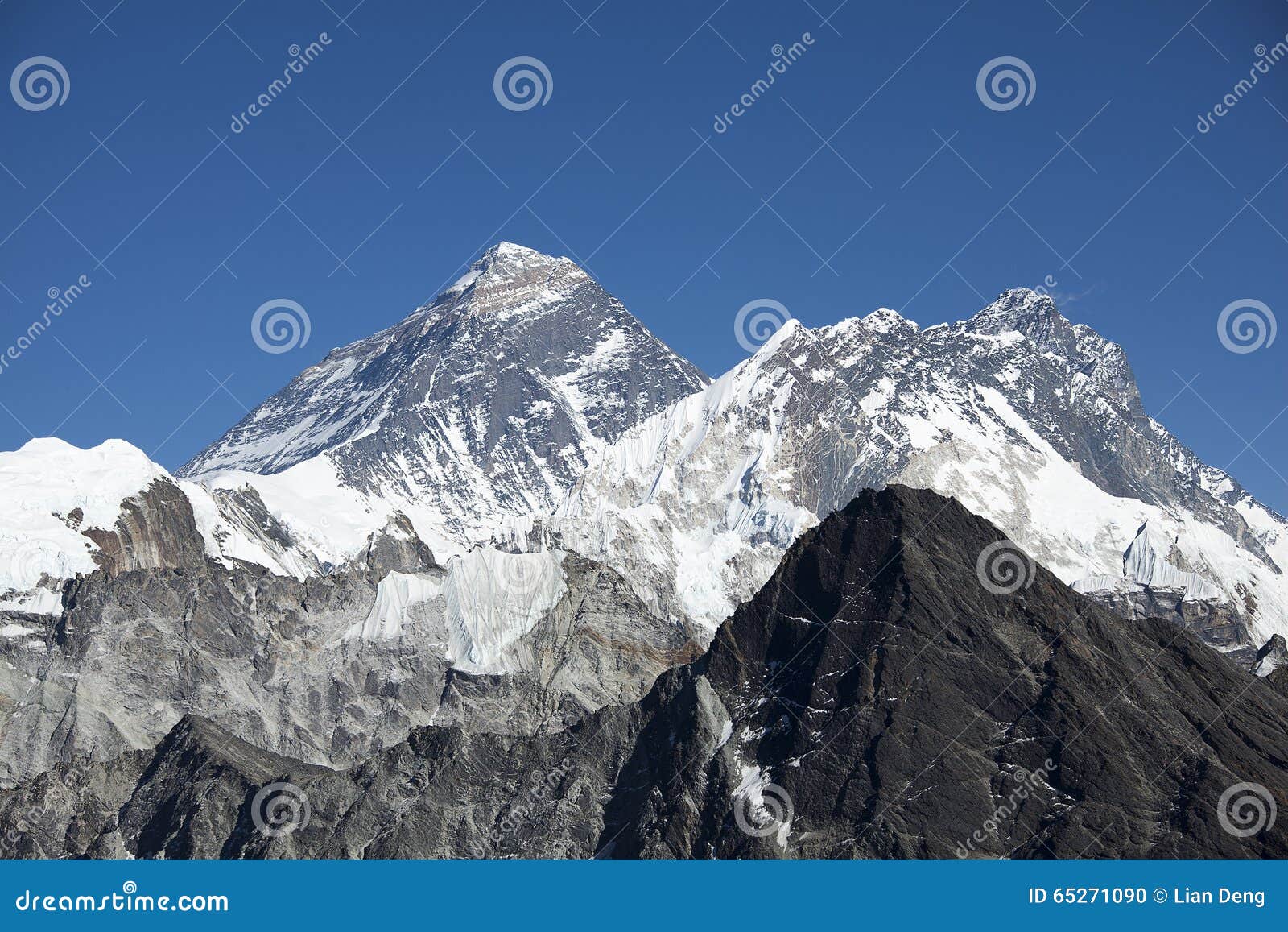 Mt Lhotse and Everest stock photo. Image of landscape - 65271090