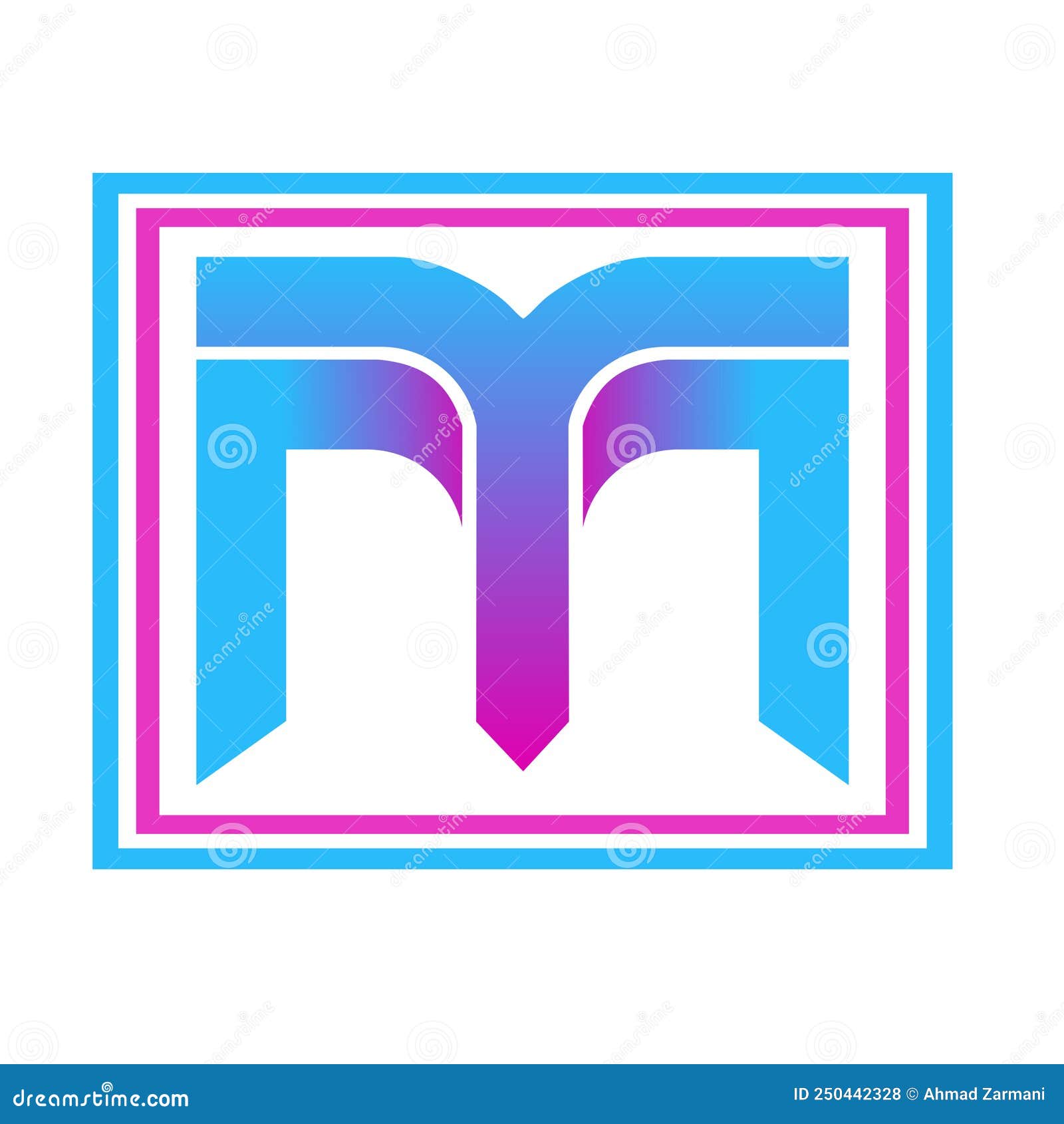 MT Logo with Cool Color Combination Stock Illustration - Illustration ...
