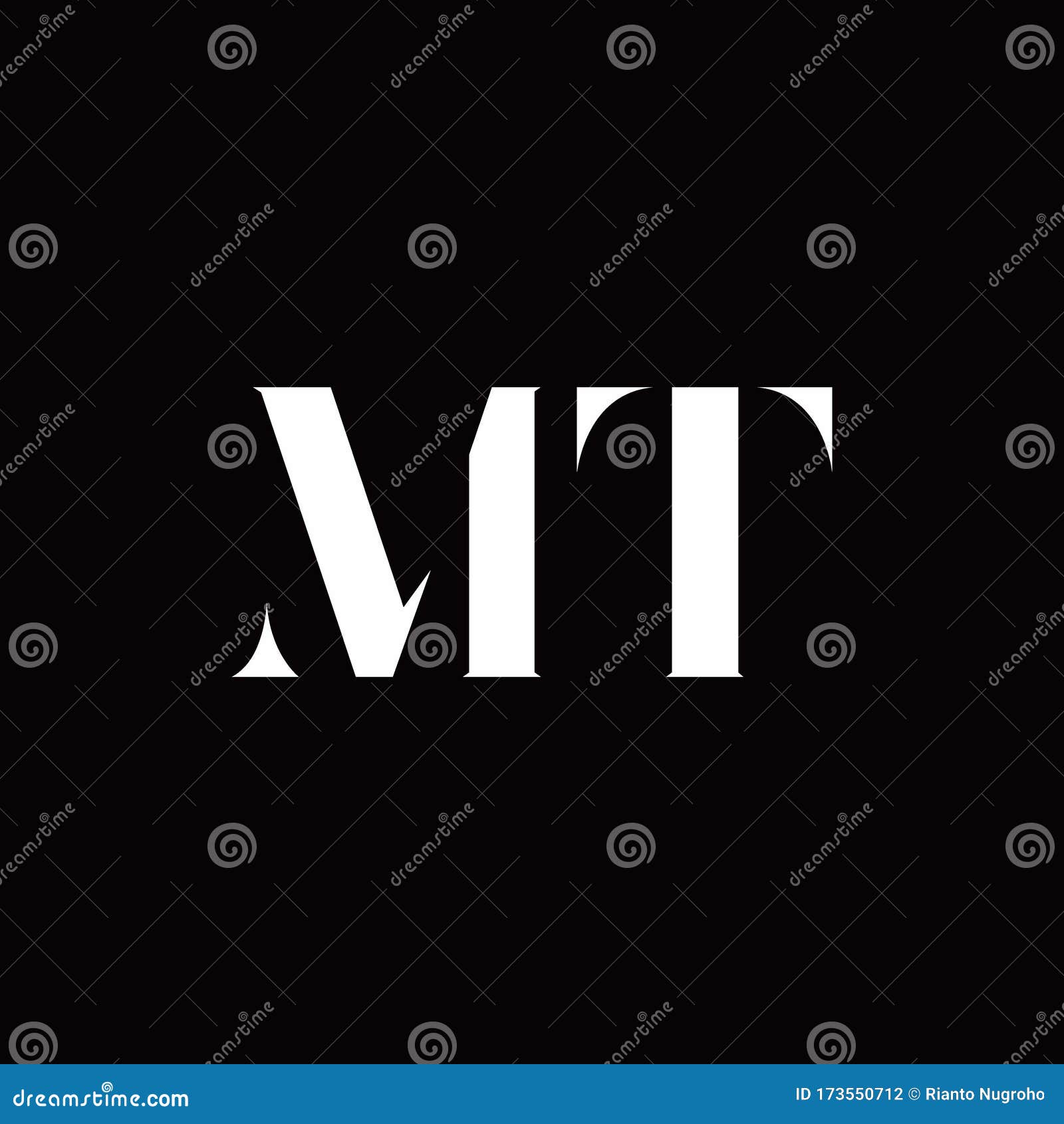 MT Logo Letter Initial Logo Designs Template Stock Vector ...