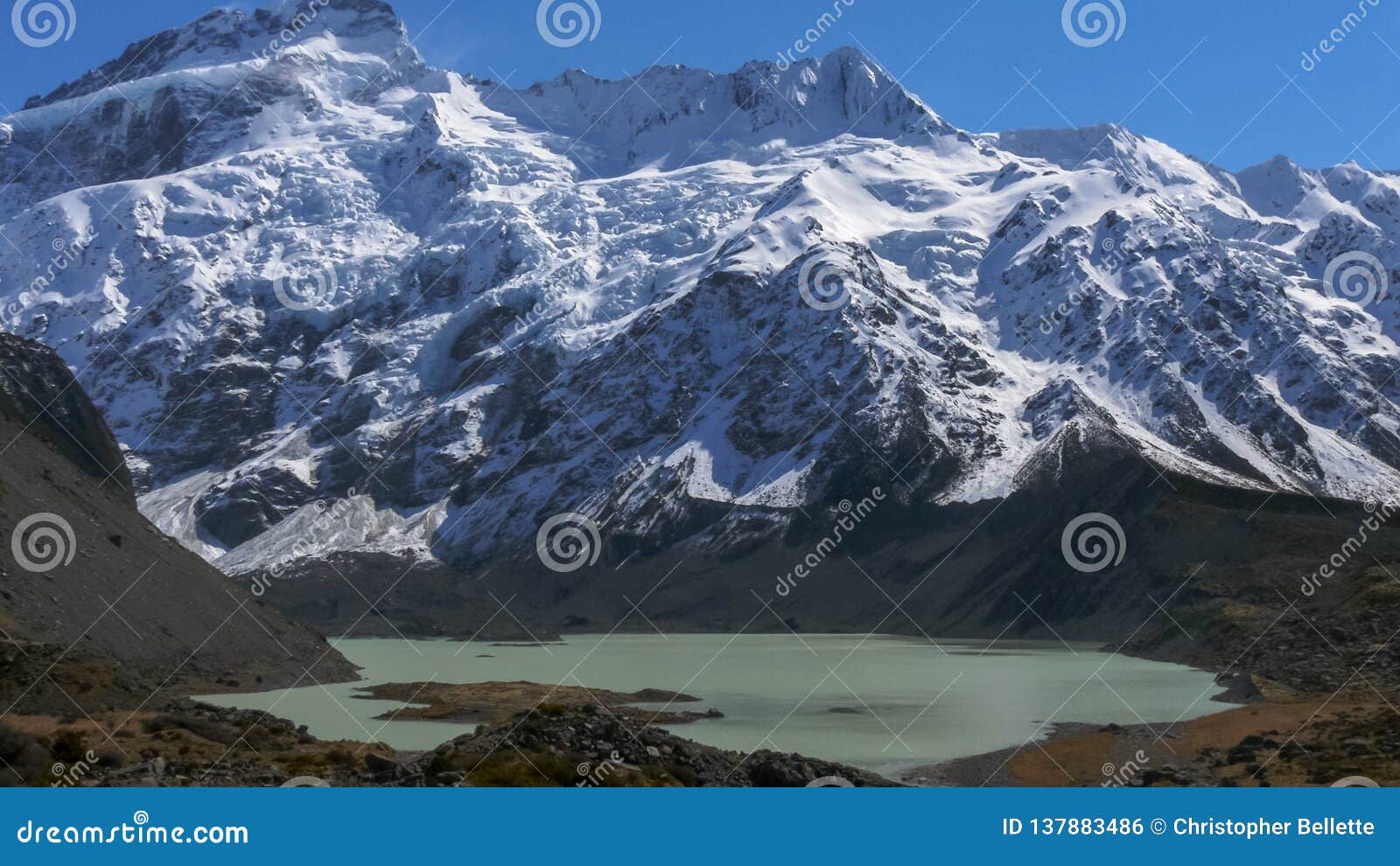 Mt Sefton, Mueller Glacier and Lake Mueller in Mt Cook Aoraki National ... Mt Sefton, Mueller Glacier and Lake Mueller in Mt Cook Aoraki National ...