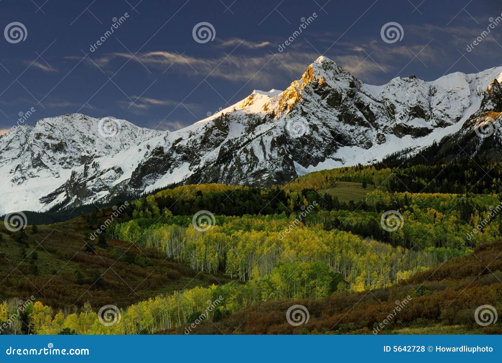 Mt. Sneffels in Fall Color and Stock Photo - Image of dallas, fall: 5642728