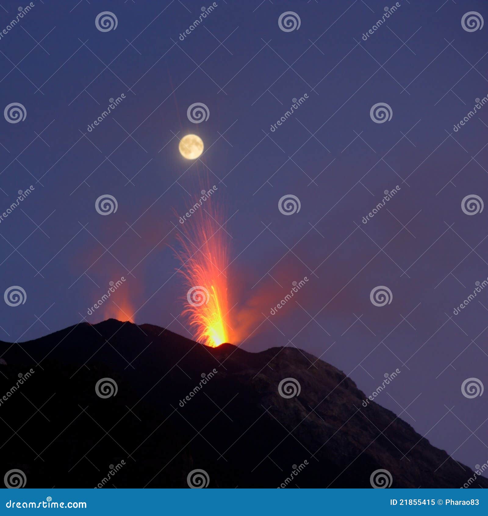 Mt Stromboli by Night 4 stock image. Image of isola, volcano - 21855415