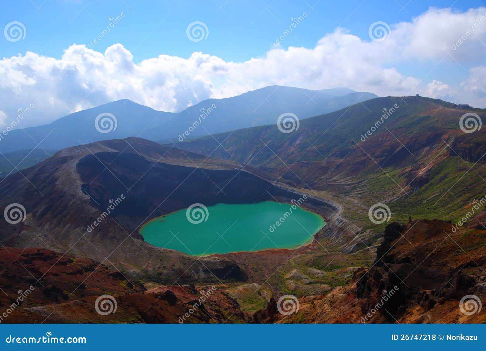 Mt. Zao and crater lake stock photo. Image of green, beautiful - 26747218