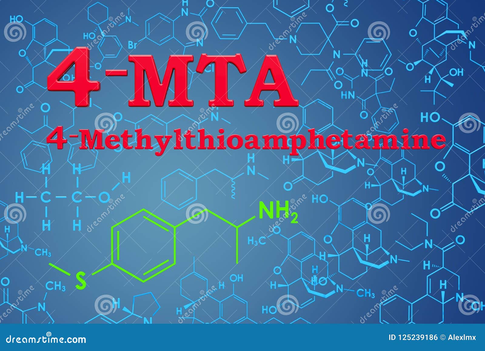 4-Methylthioamphetamine 4-MTA. Chemical Formula, Molecular Str Stock ...