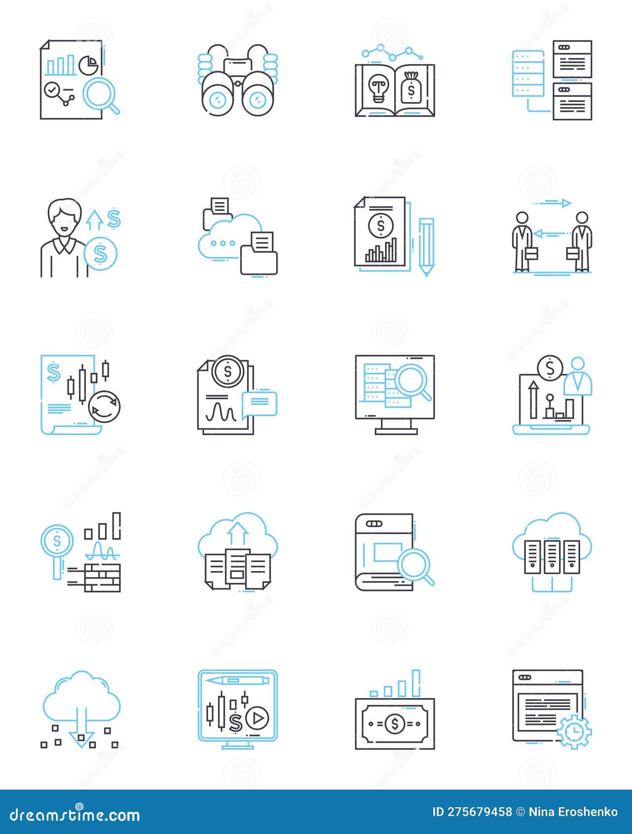 Mtary Statistics Linear Icons Set. Averages, Variance, Standard ...