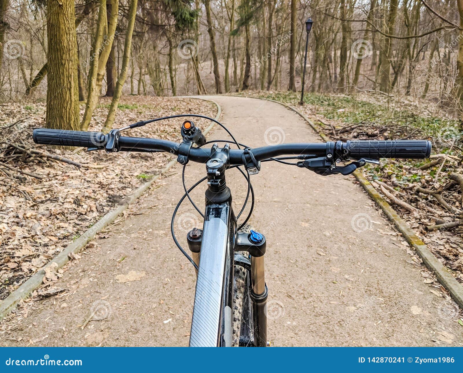 MTB Bicycle on the Trail in the Spring Season Stock Image - Image of ...