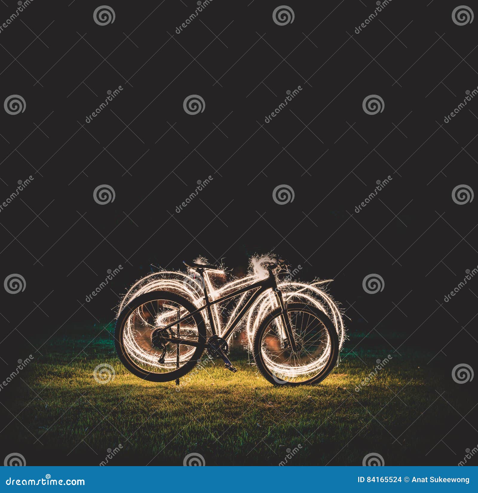 MTB with firework stock photo. Image of healthy, cyclist - 84165524