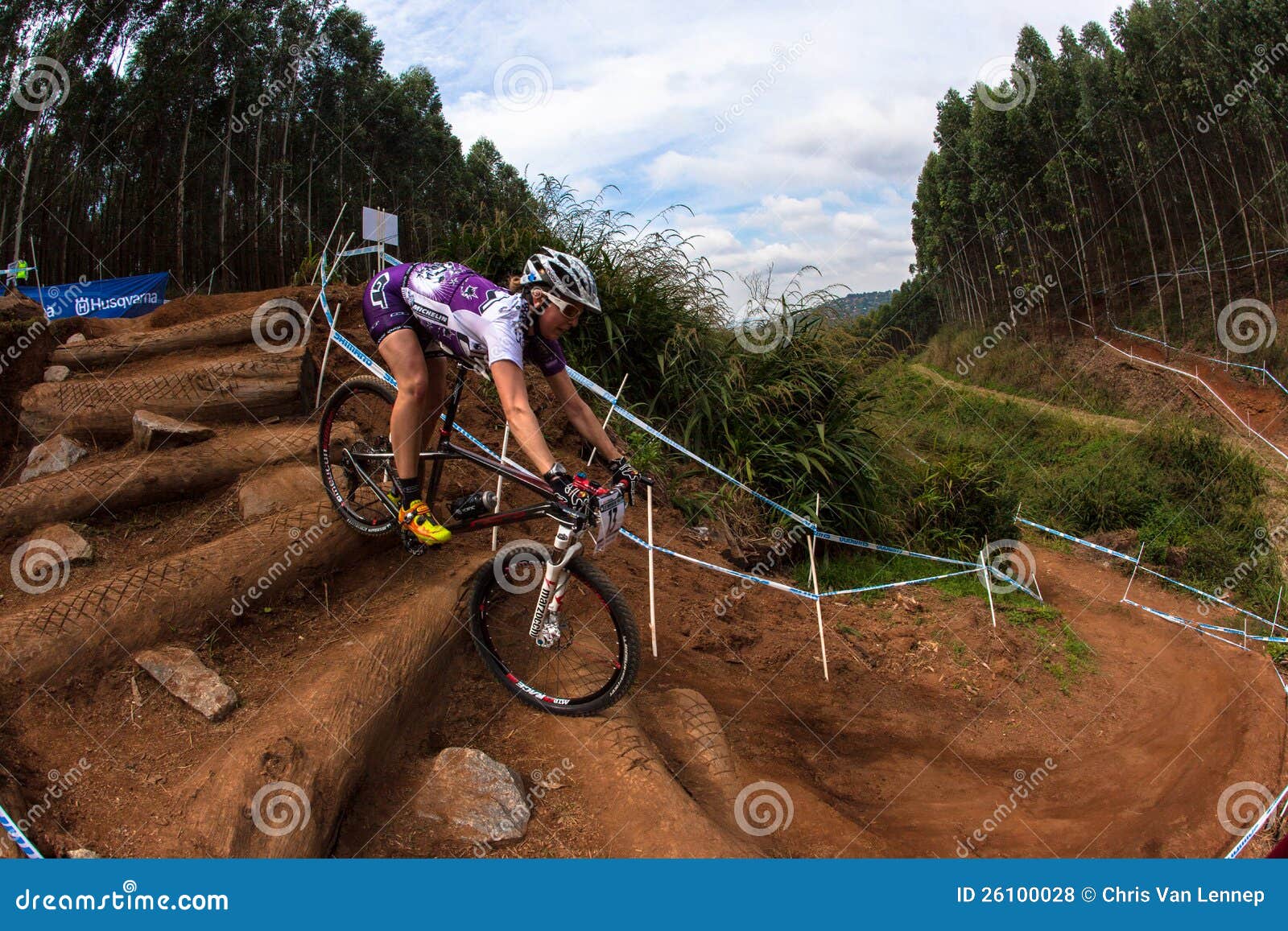 MTB Girl Steep Steps Challenge Editorial Stock Photo - Image of ...