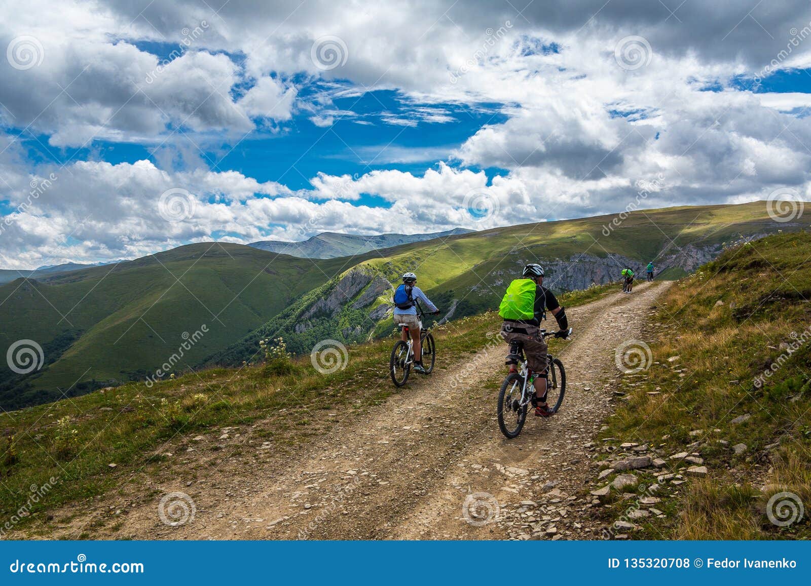 MTB hiking editorial stock photo. Image of clouds, group - 135320708