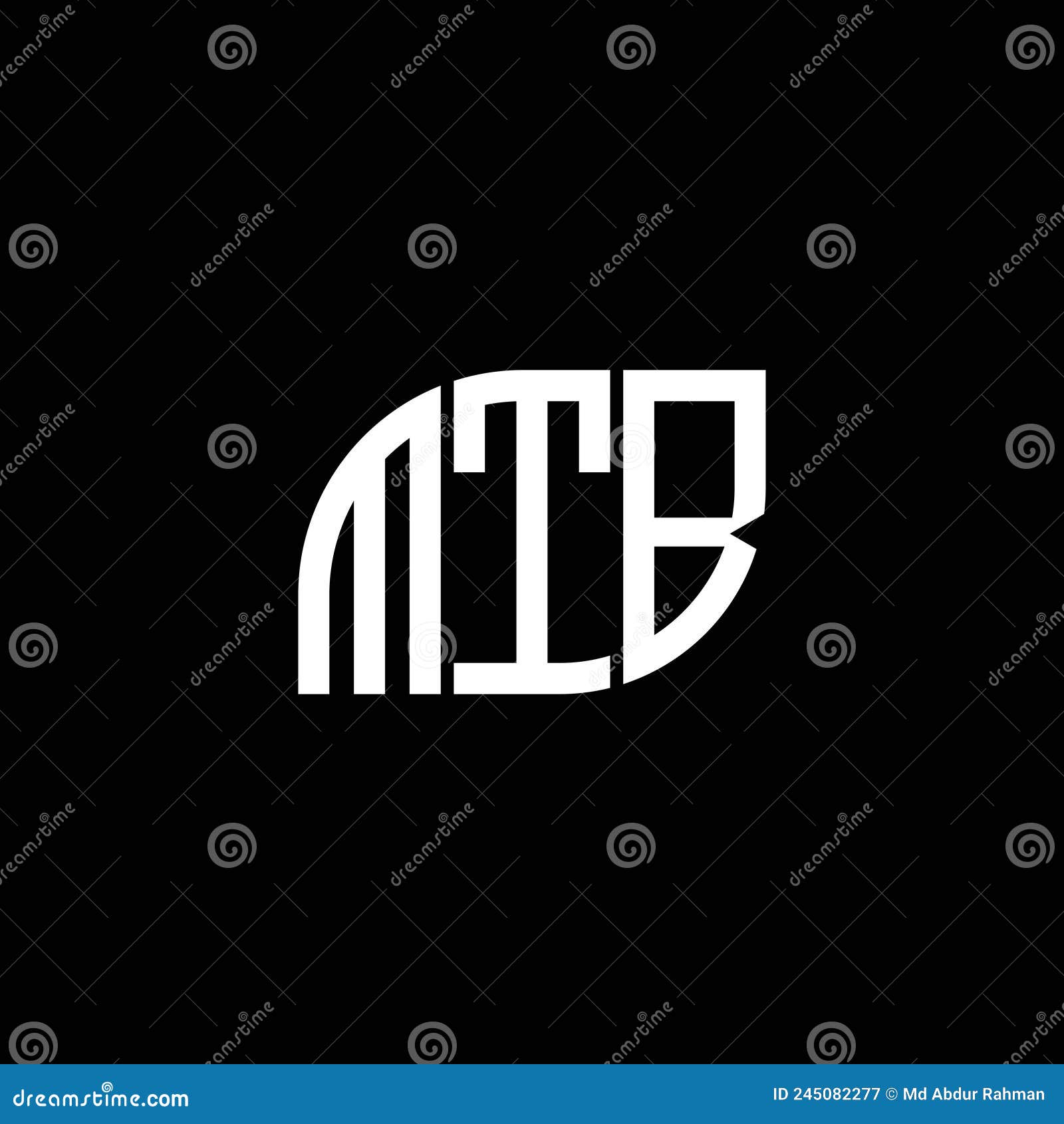MTB Letter Logo Design on Black Background. MTB Creative Initials ...