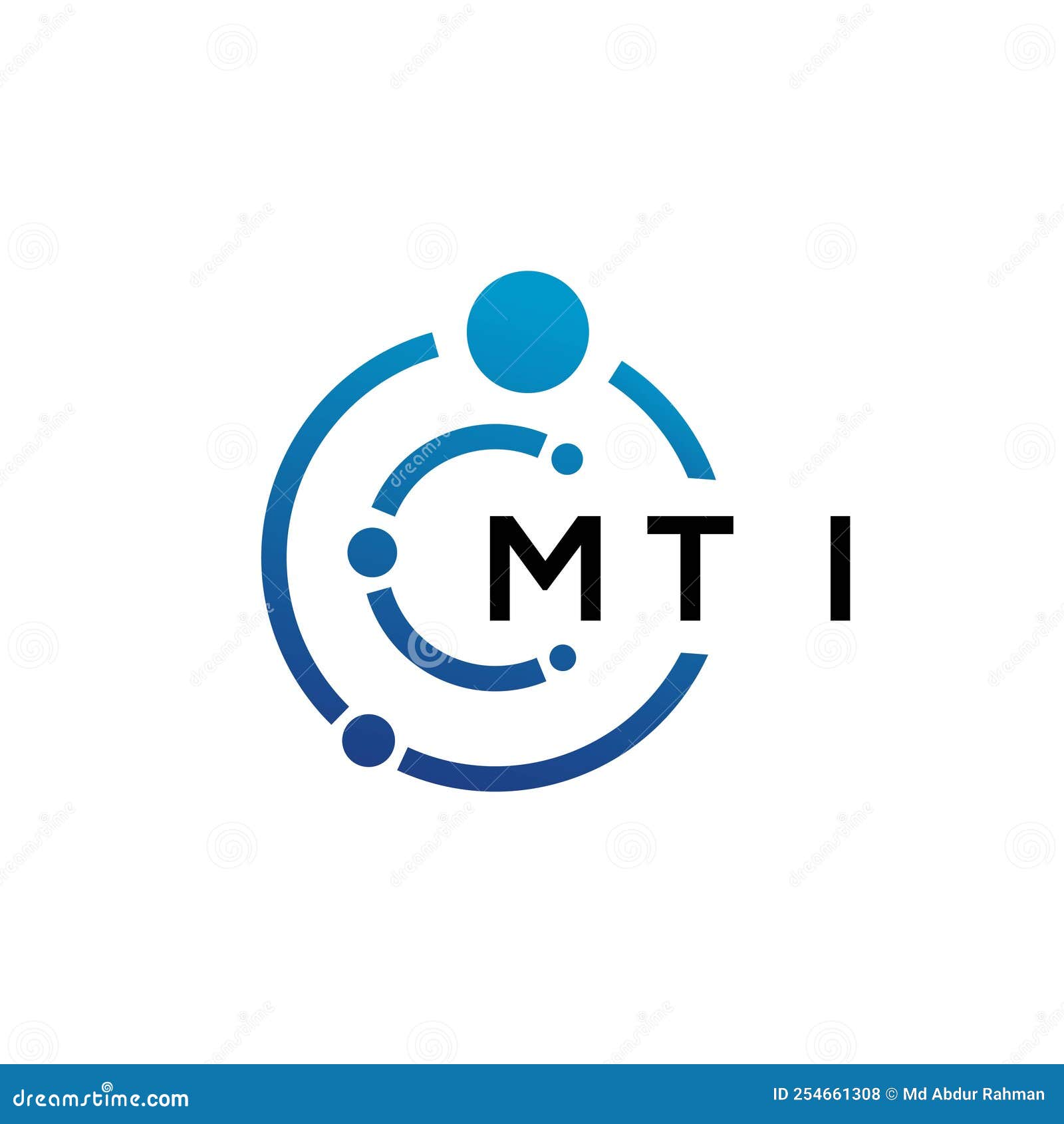 MTI Letter Technology Logo Design on White Background. MTI Creative ...